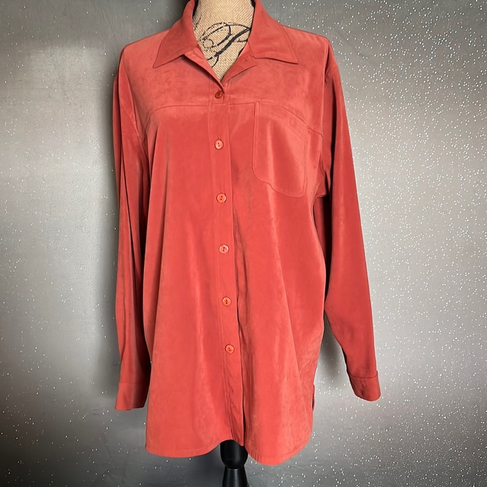 Allison Daley Rust Color Vintage Moleskin Shirt Sz 18… - Gem